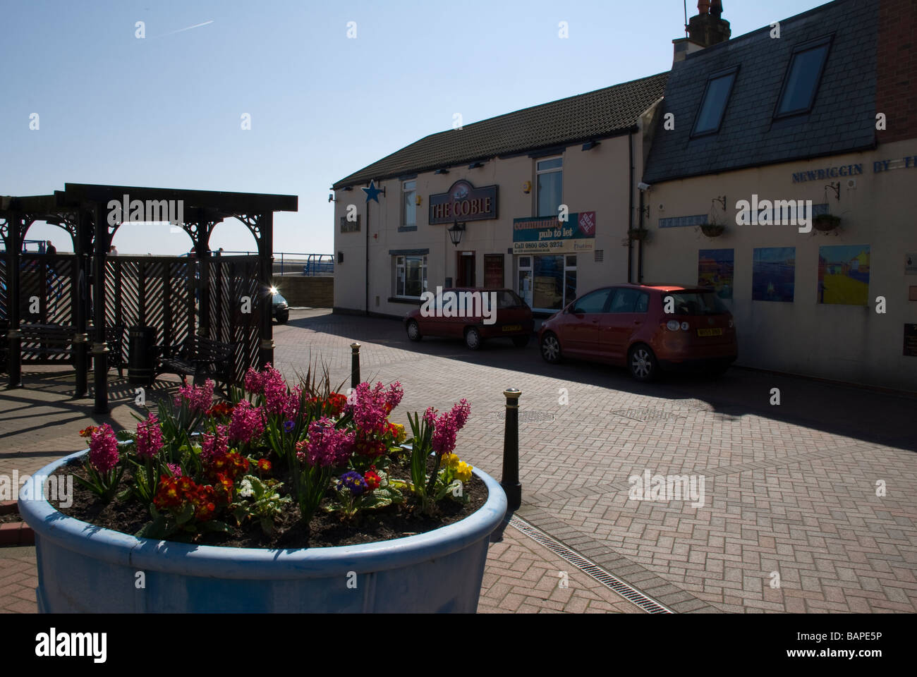 Newbiggin by the sea town centre hi-res stock photography and images ...