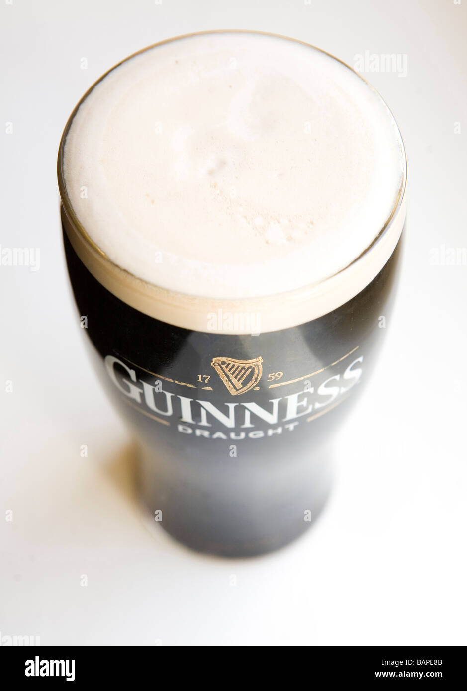 A pint of Guinness pictured from above Stock Photo - Alamy