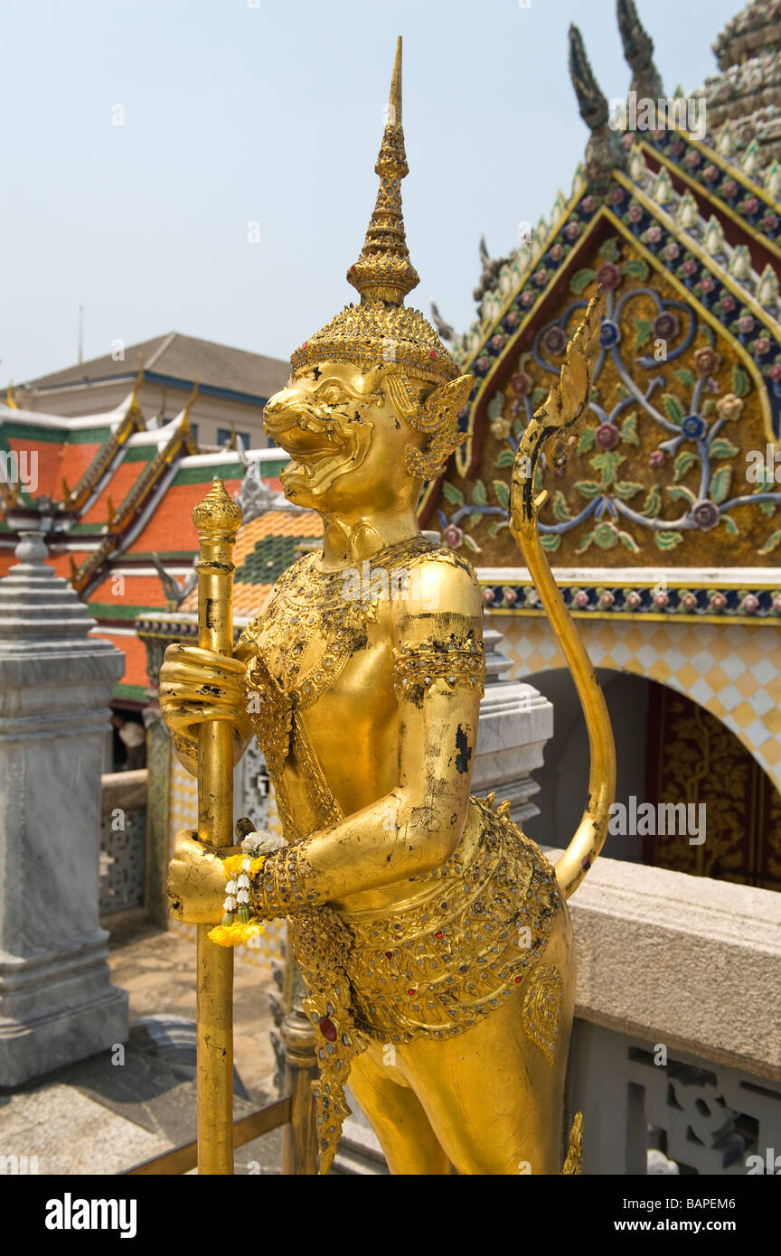 Gilded Kinnara a Mythological half human, half bird creature in Wat ...