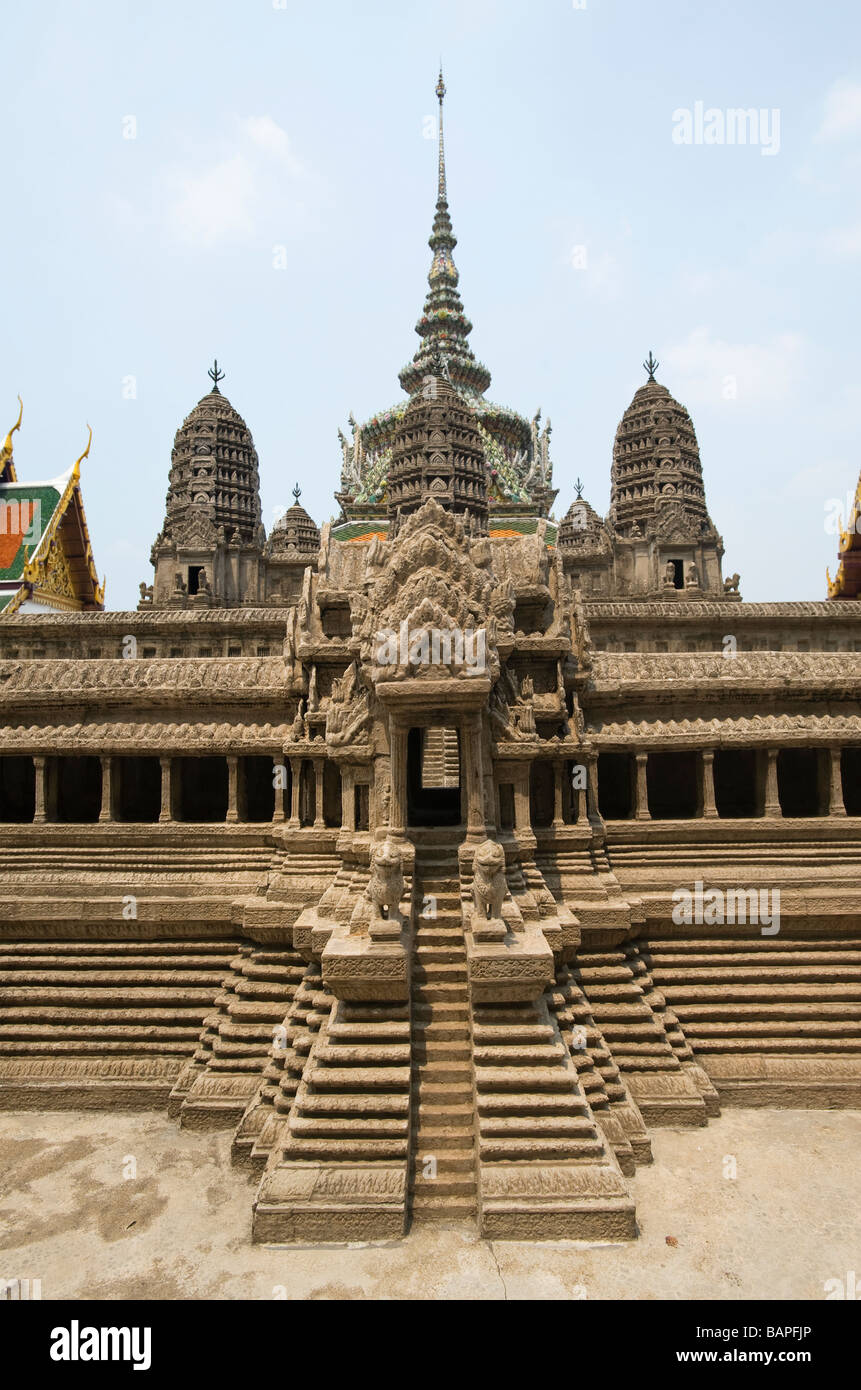 Scale model of Angkor Wat in Wat Phra Kaew, Bangkok, Thailand Stock ...