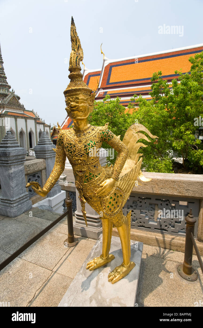 Gilded Kinnara a Mythological half human, half bird creature in Wat ...