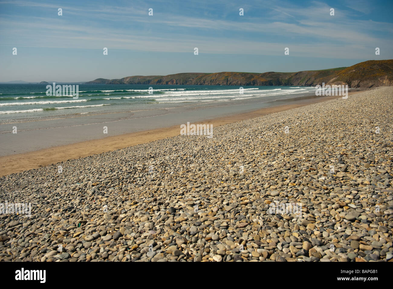 Newgale Beach Pembrokeshire Coast National Park warm spring afternon ...
