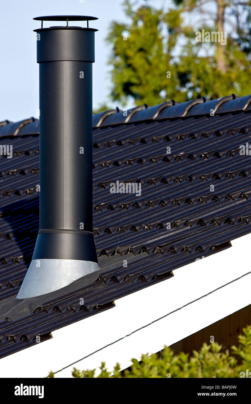 Modern steel chimney Stock Photo - Alamy