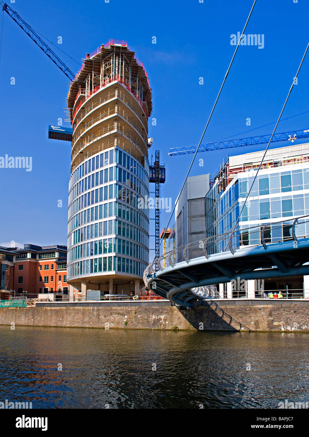 A Tower Block under Construction Alongside the Floating Harbour in ...