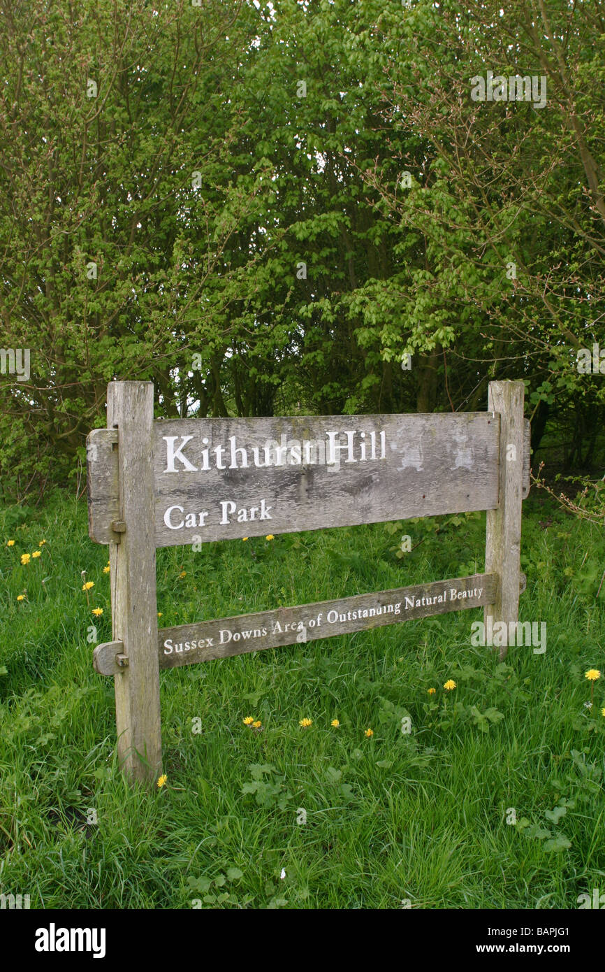 Wooden Car Park Sign UK Stock Photo - Alamy