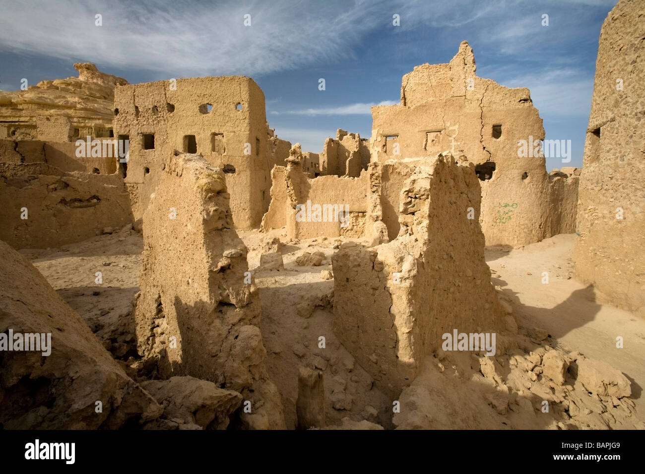 Siwa Oasis, Egypt; The 13th century mud-brick fortress of Shali Stock ...
