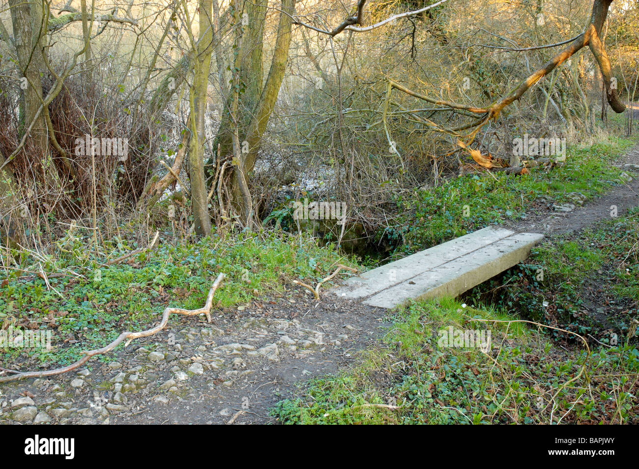 Stream wooden bridge hi-res stock photography and images - Alamy