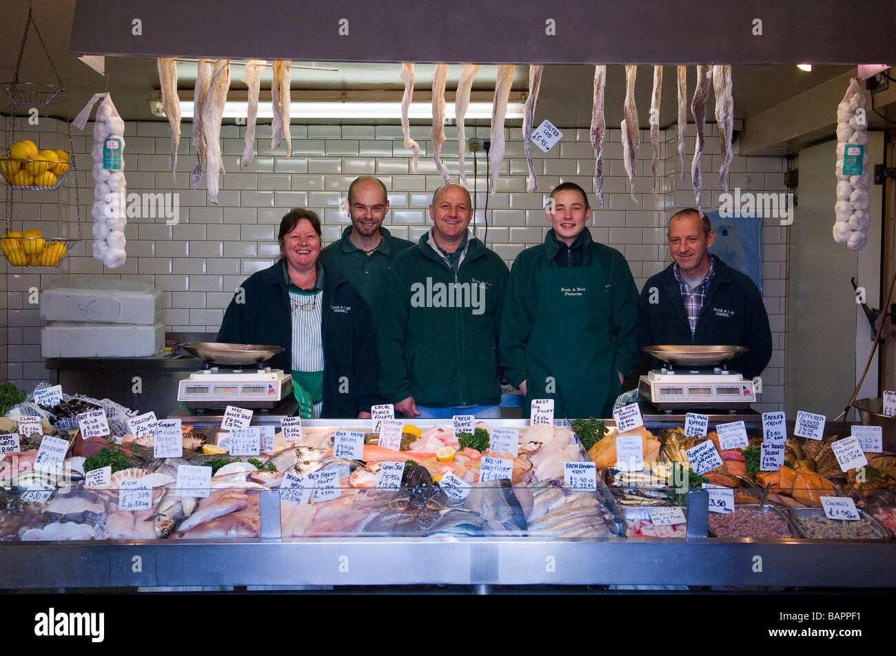 The owner Sonny Elliott and staff at Rock-a-Nore Fisheries. Hastings ...