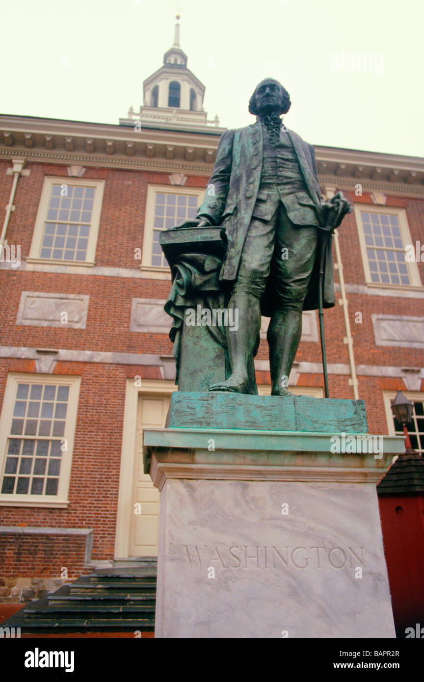 Washington Statue, Independence Hall, Philadelphia, Pennsylvania Stock ...