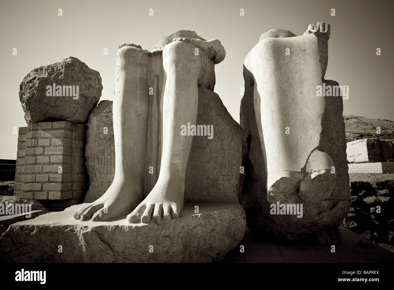 Broken statues in the open-air museum at the Mortuary Temple of ...
