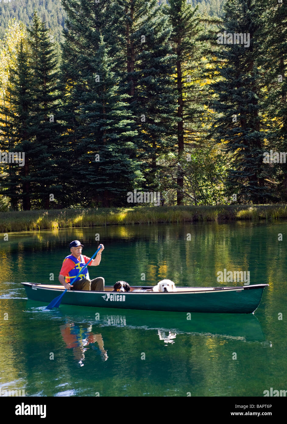 60 ish man paddling canoe hi-res stock photography and images - Alamy