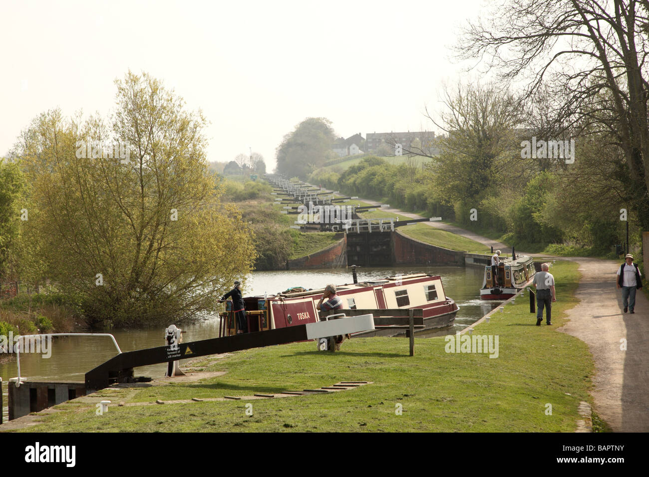 Series of locks at Devizes - 14th April 2009 Stock Photo - Alamy