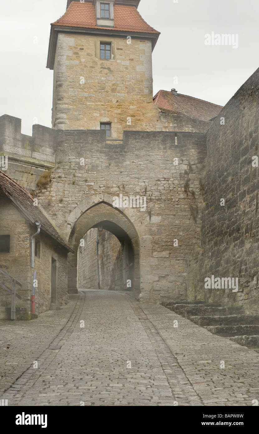 Rothenburg ob der Tauber, Germany city wall and gate Stock Photo - Alamy