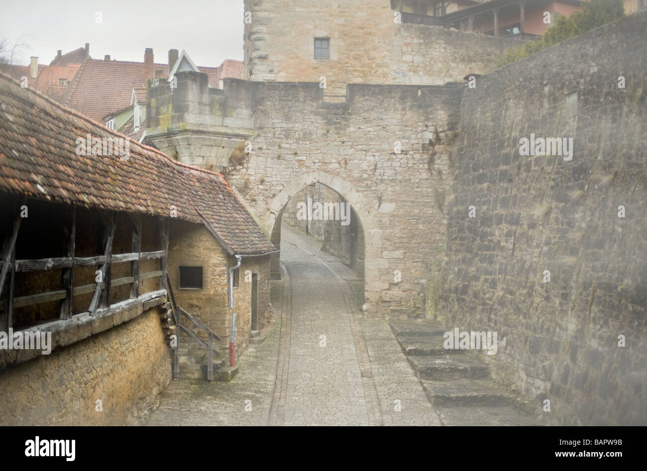 Rothenburg ob der Tauber, Germany city wall and gate Stock Photo - Alamy
