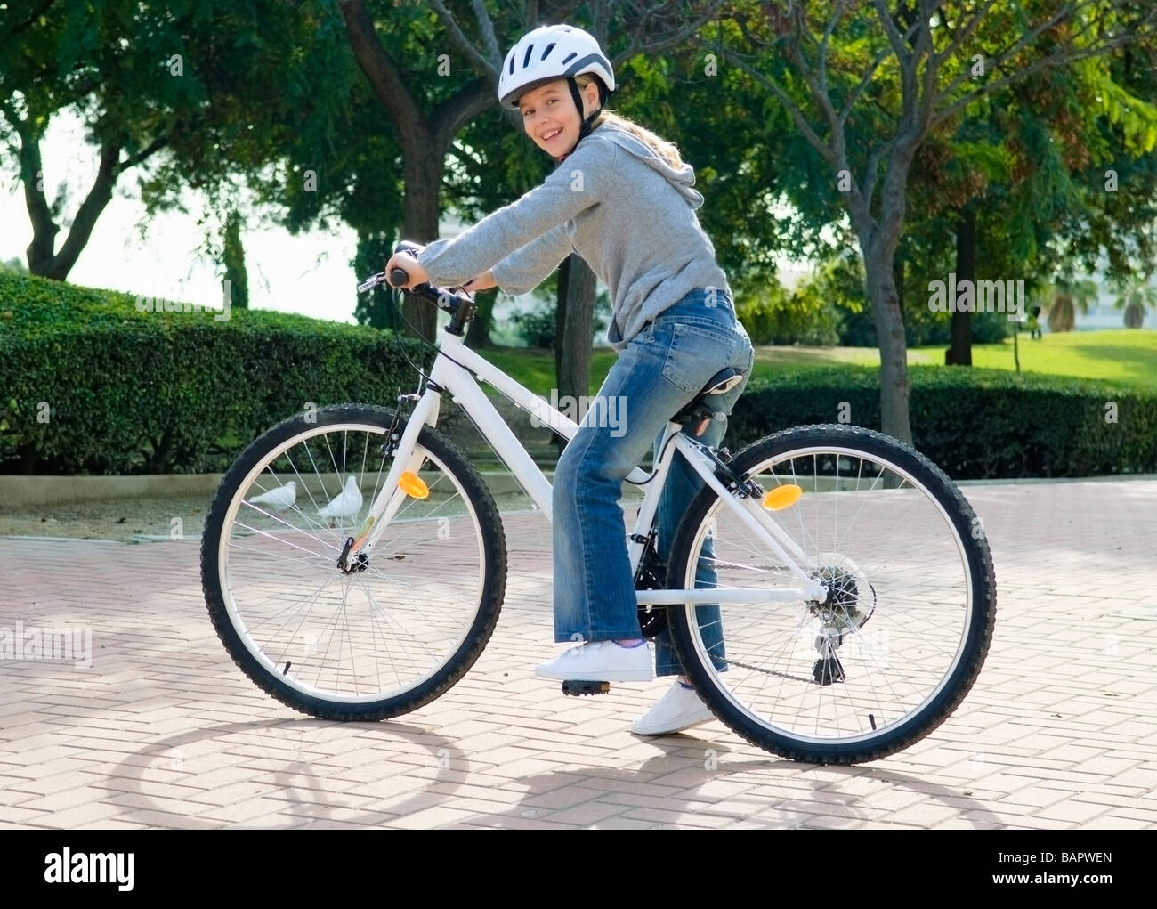 Boy on bike; Child rides on bicycle Stock Photo - Alamy