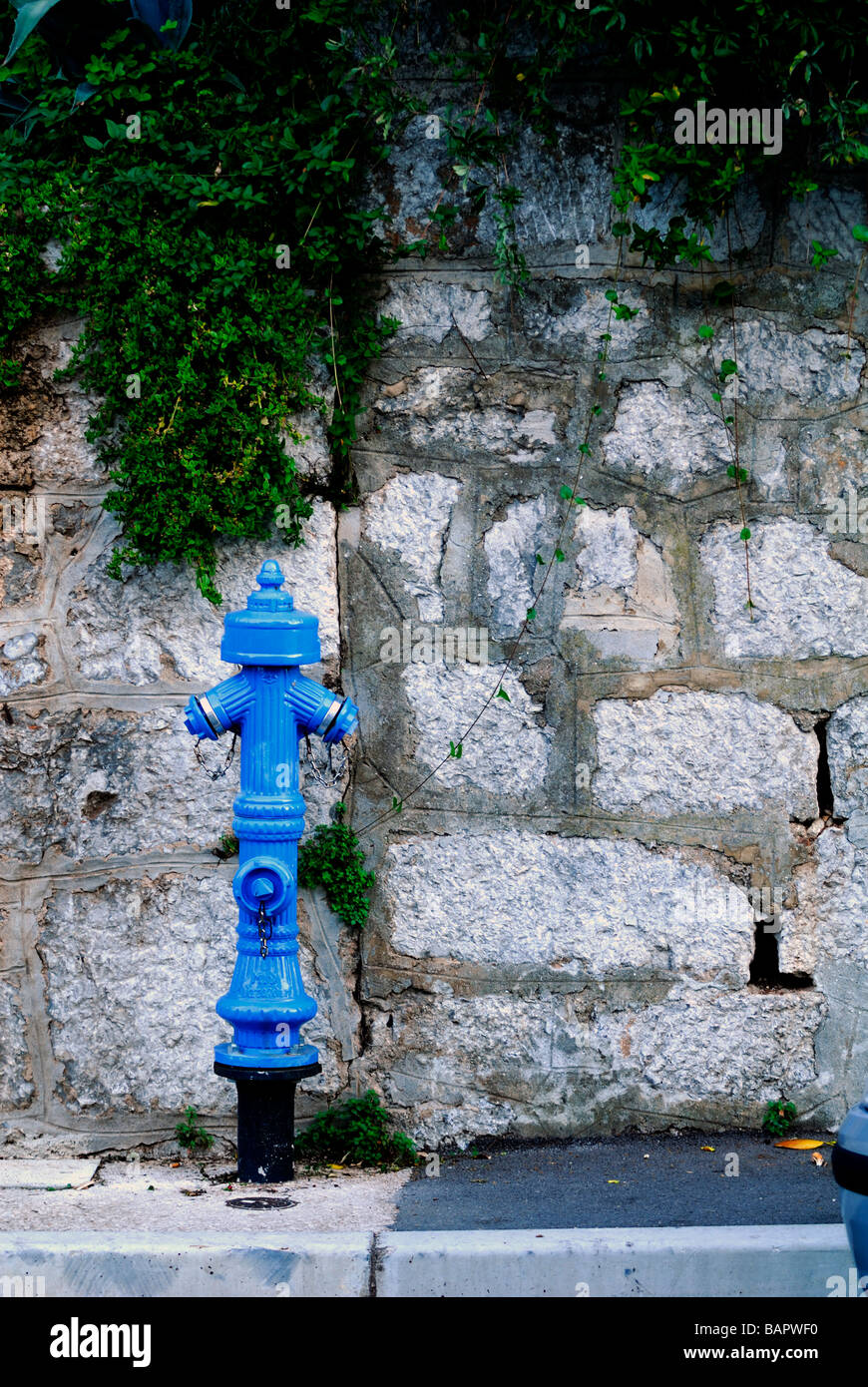 Blue fire hydrant. Opatija, Croatia Stock Photo - Alamy
