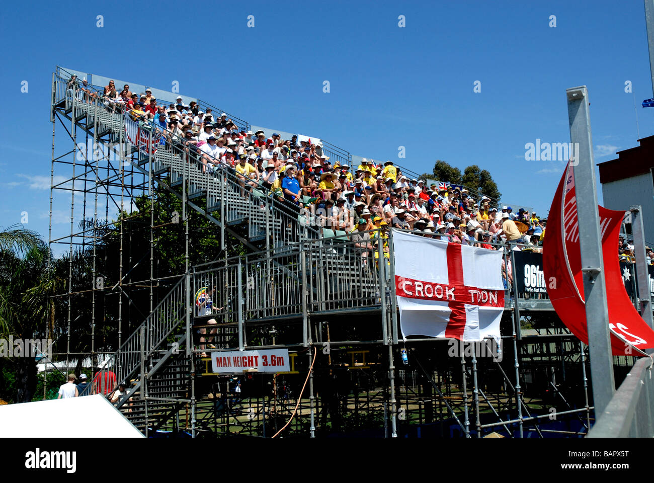Temporary grandstand at the WACA during Australia versus England Test ...