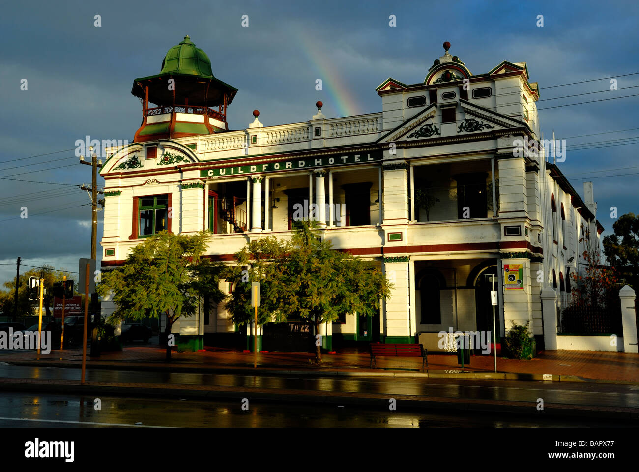 Historic Guildford Hotel with rainbow. Guildford, Perth, Western ...