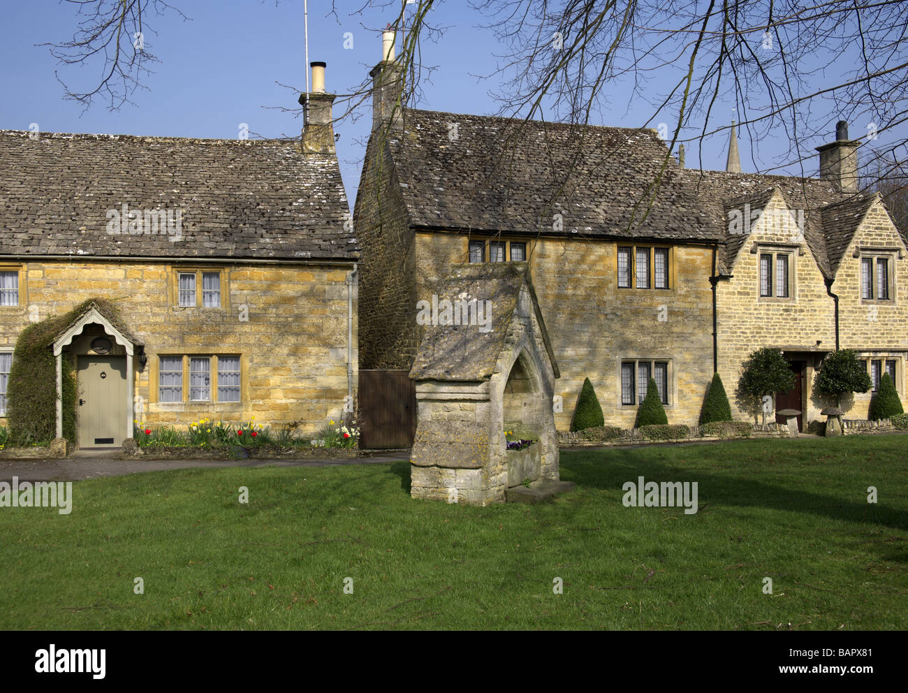 lower slaughter village the cotswolds gloucestershire the midlands ...