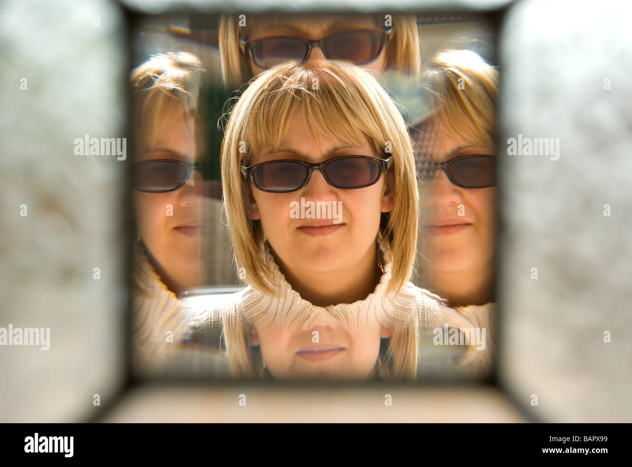 View through glass in a door Stock Photo - Alamy