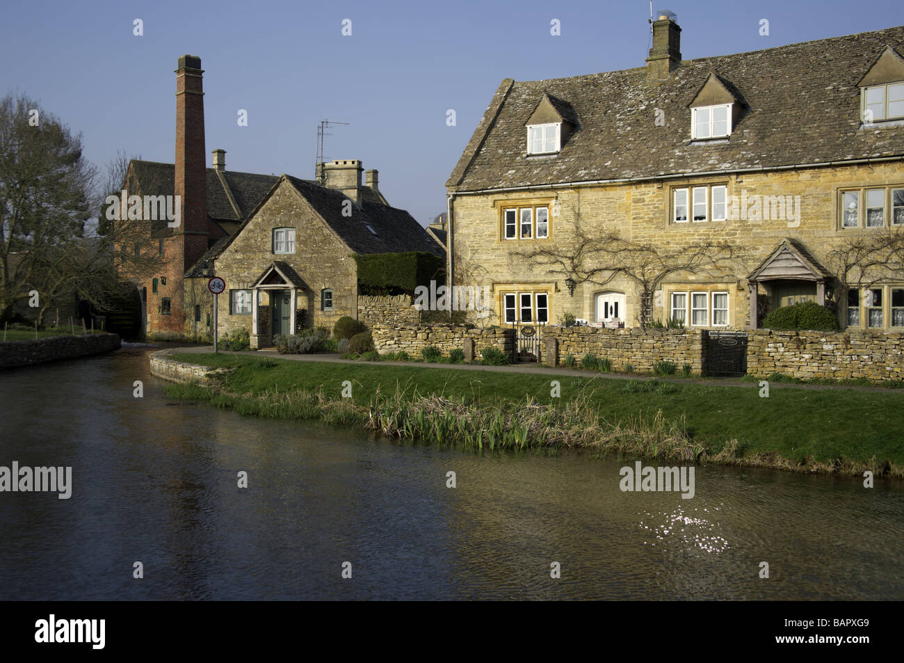 lower slaughter village the cotswolds gloucestershire the midlands ...