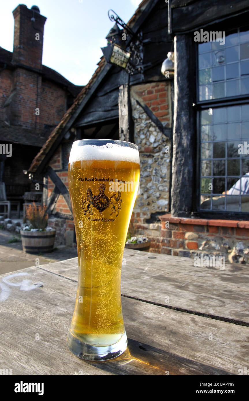 Pint of lager beer at The Royal Standard of England pub, Forty Green ...