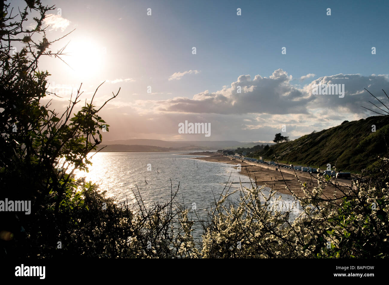 Sun Setting over Exmouth Beach, Devon UK Stock Photo - Alamy