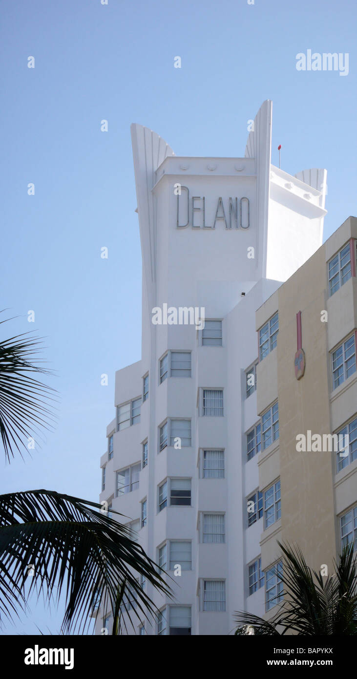 Delano Hotel, Art Deco architecture, Miami Stock Photo - Alamy