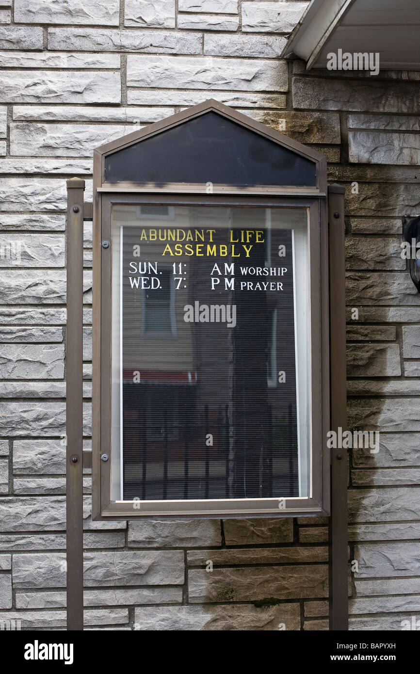 Church religion sign signboard hi-res stock photography and images - Alamy