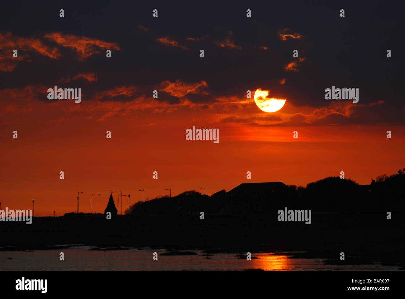 Red sunset over Lytham St Annes Stock Photo - Alamy