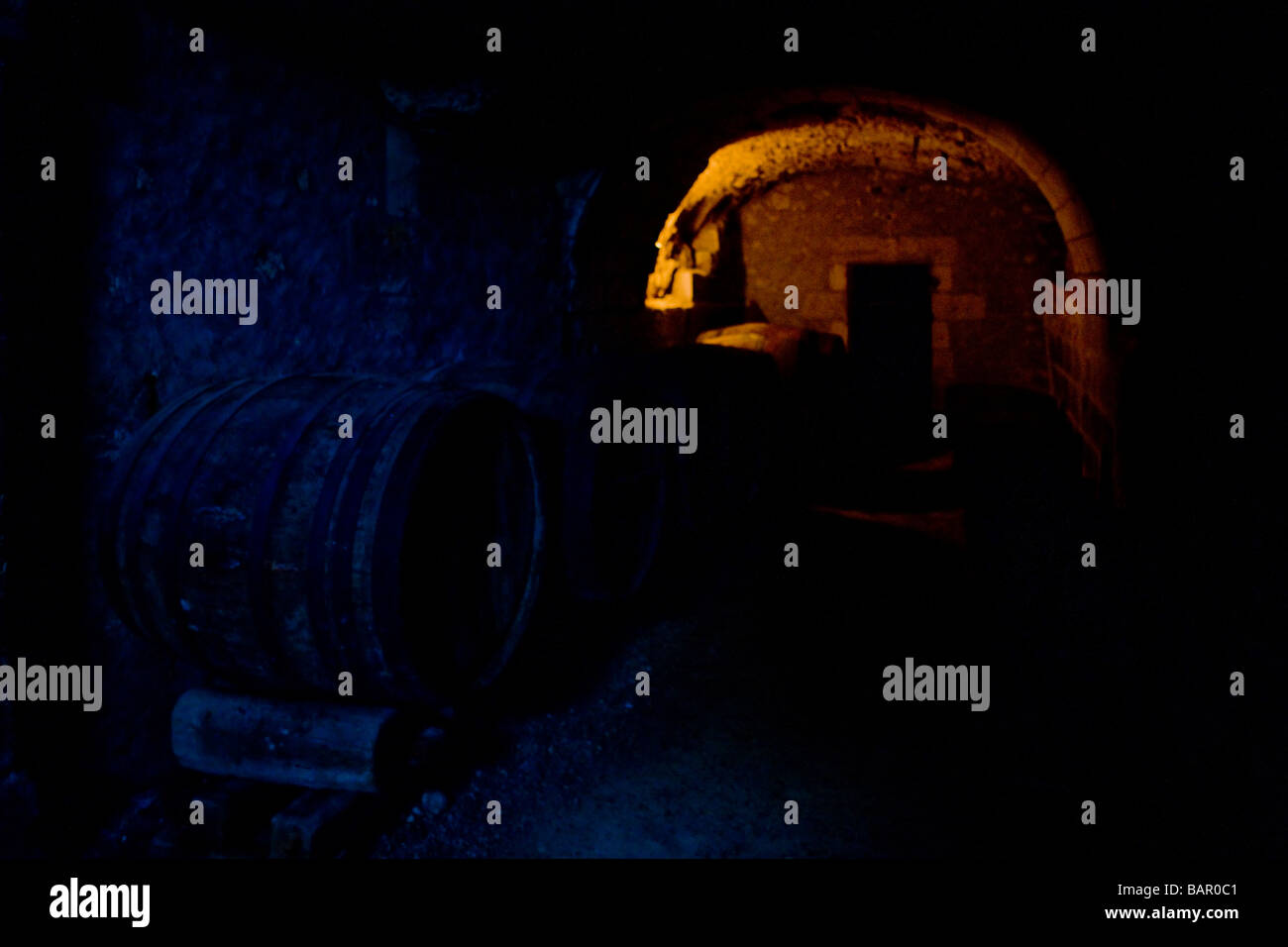 castle wine cellar Ussé Castle Indre et Loire Centre France Stock Photo ...