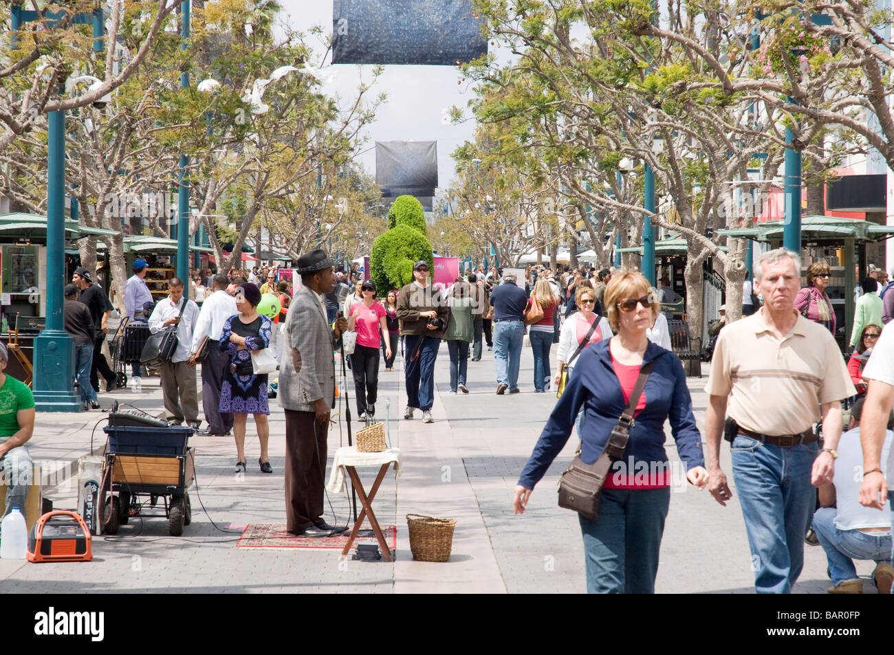pedestrians walking on the third street promenade in santa monica ...