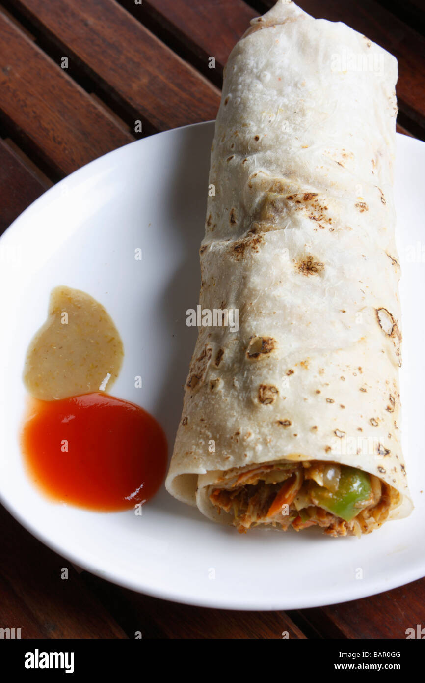 Chicken kathi roll hi-res stock photography and images - Alamy