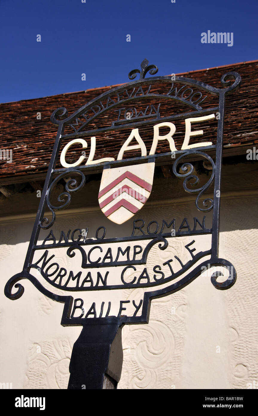 Clare village sign suffolk england hi-res stock photography and images ...