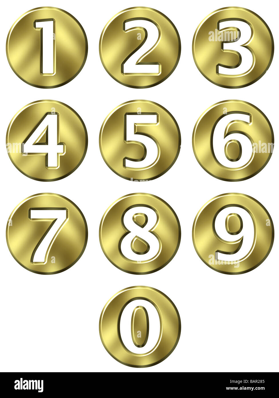 3d golden framed numbers Stock Photo - Alamy