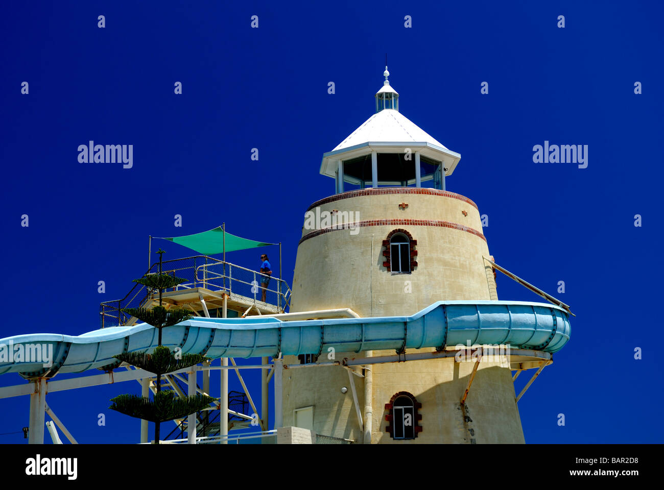 Jetty Point Lighthouse converted into a water slide. Busselton, Western ...