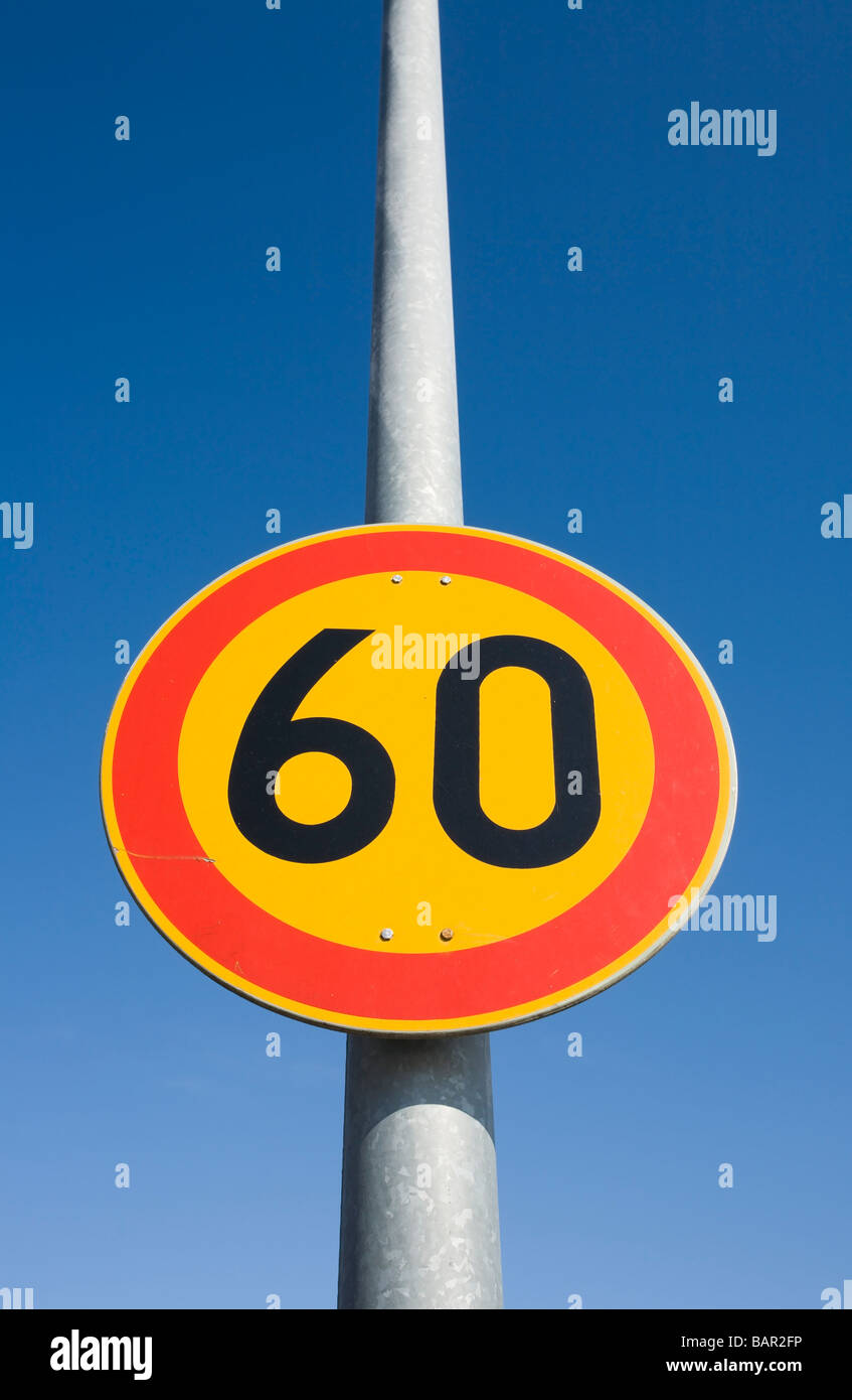 Speed limit sign 60 hi-res stock photography and images - Alamy