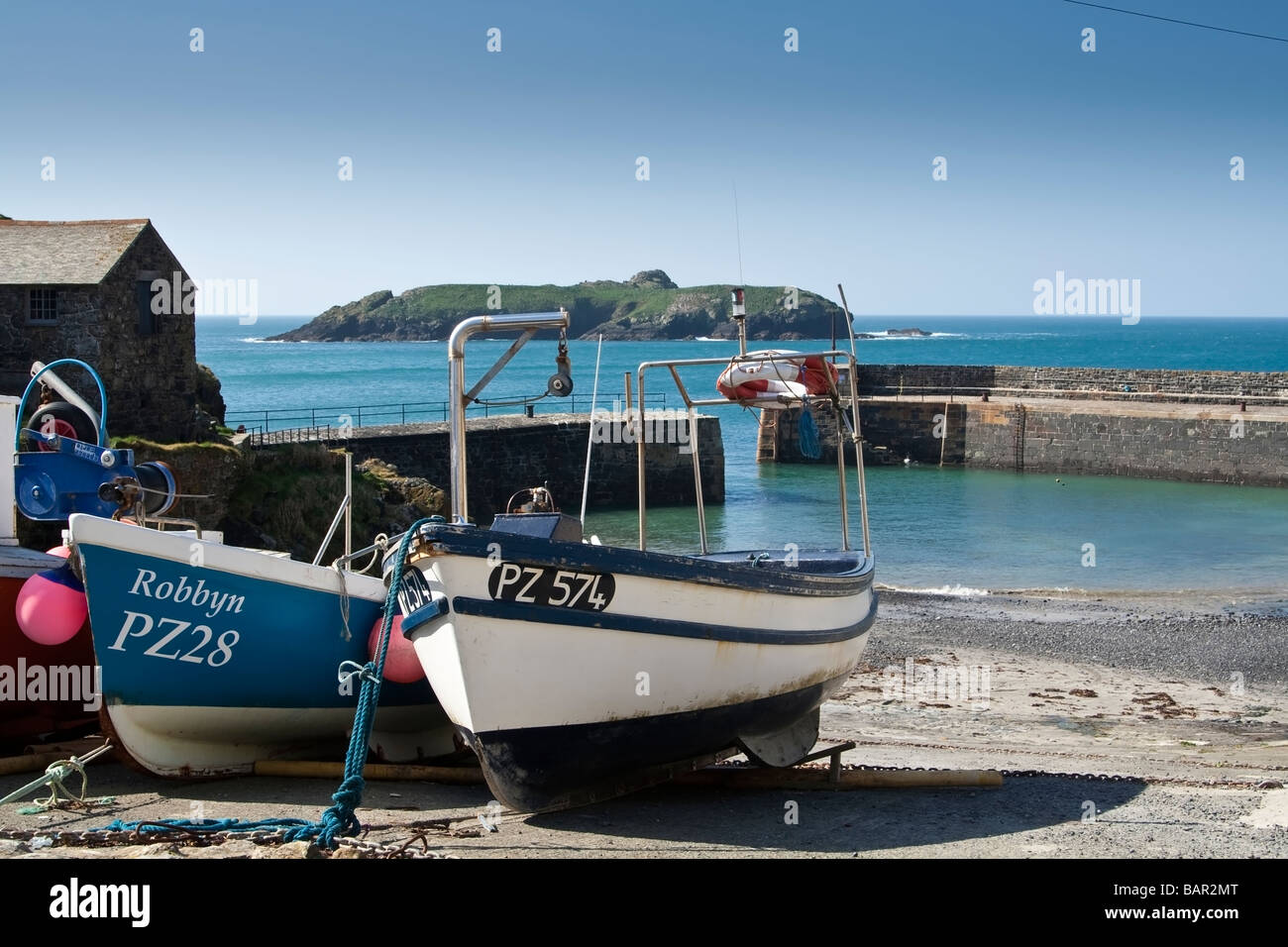 Boats in harbour, Cornwall, UK Stock Photo - Alamy