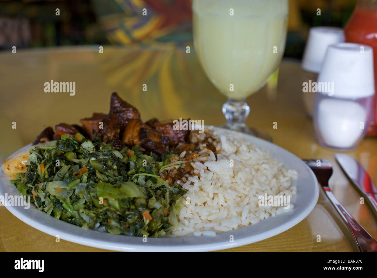Traditional Caribbean food served at Bajan Restaurant in Barbados ...