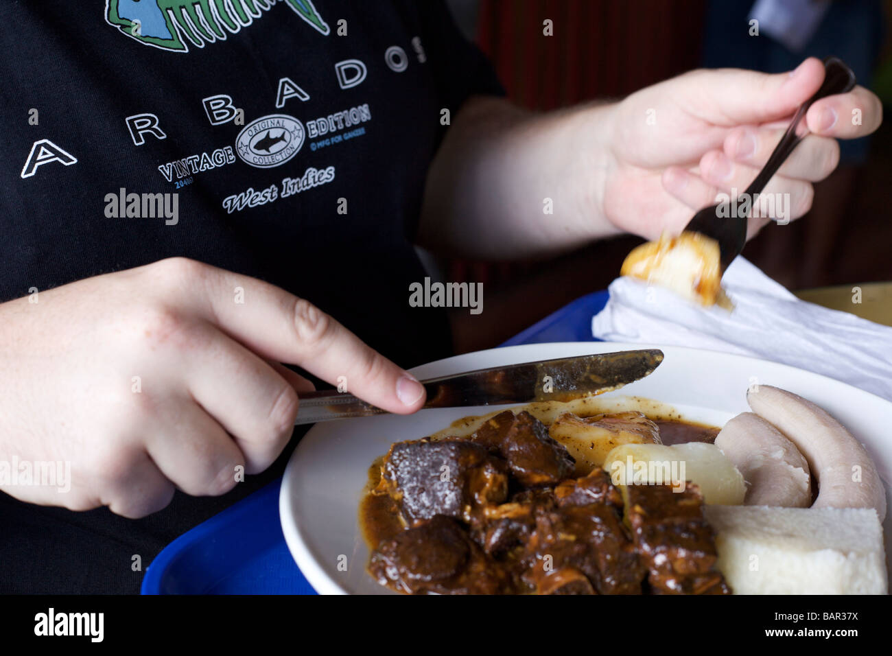 Traditional Caribbean food served at Bajan Restaurant in Barbados ...
