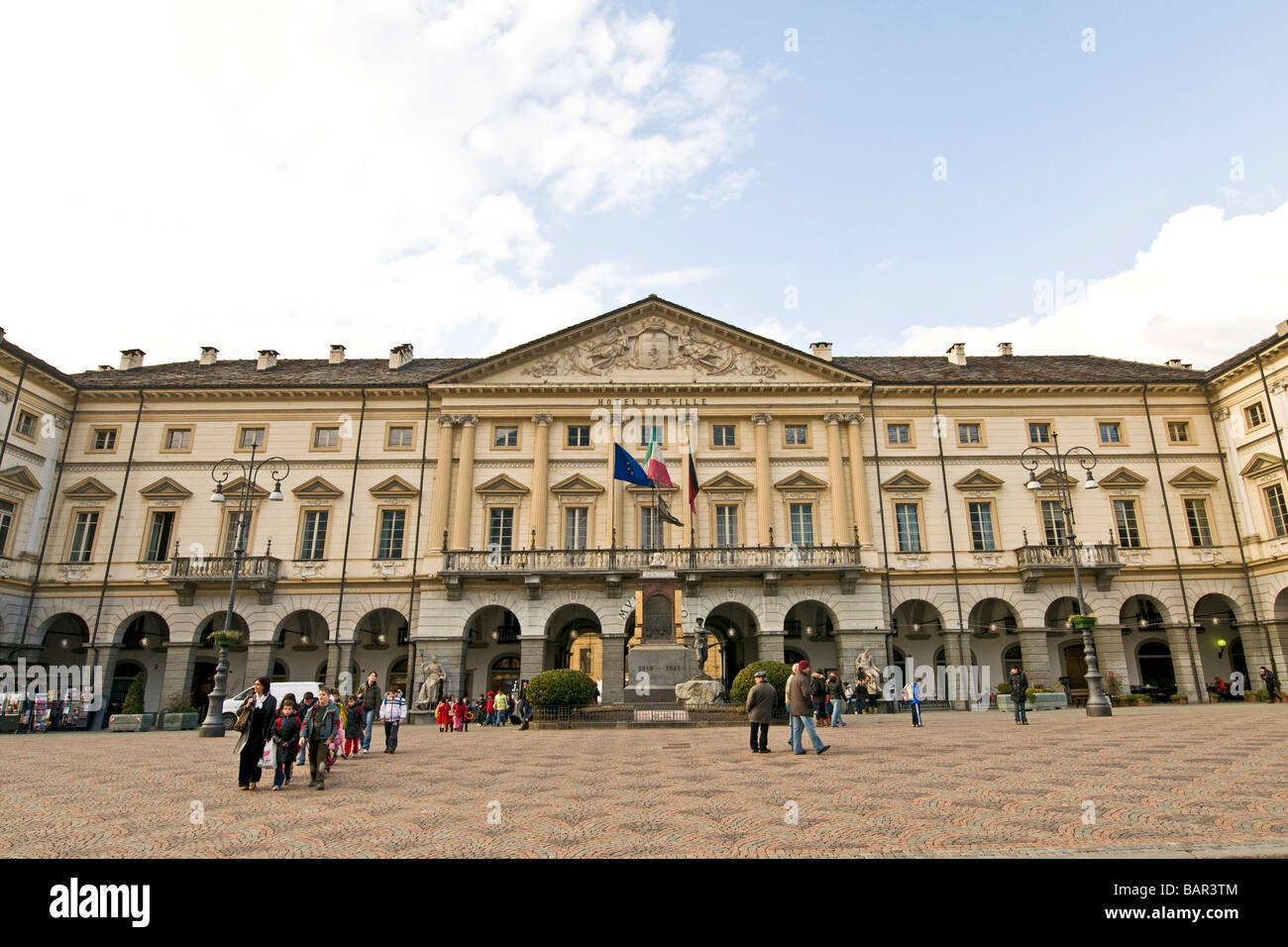 Town hall in Chanoux Square Aosta Italy Stock Photo - Alamy
