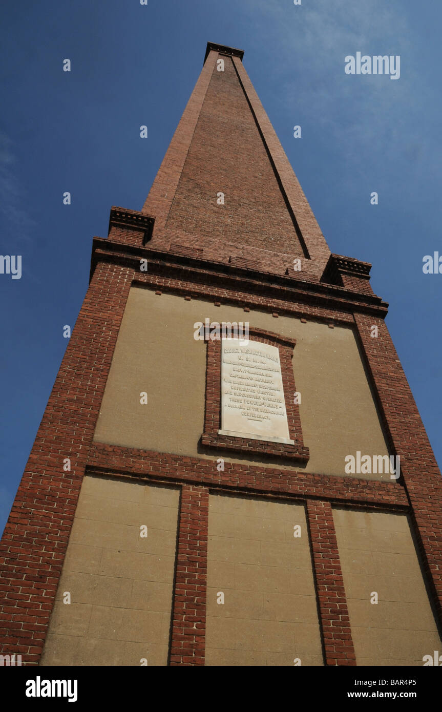 The smokestack of the Confederate Powder Mill in Augusta, Georgia is a ...