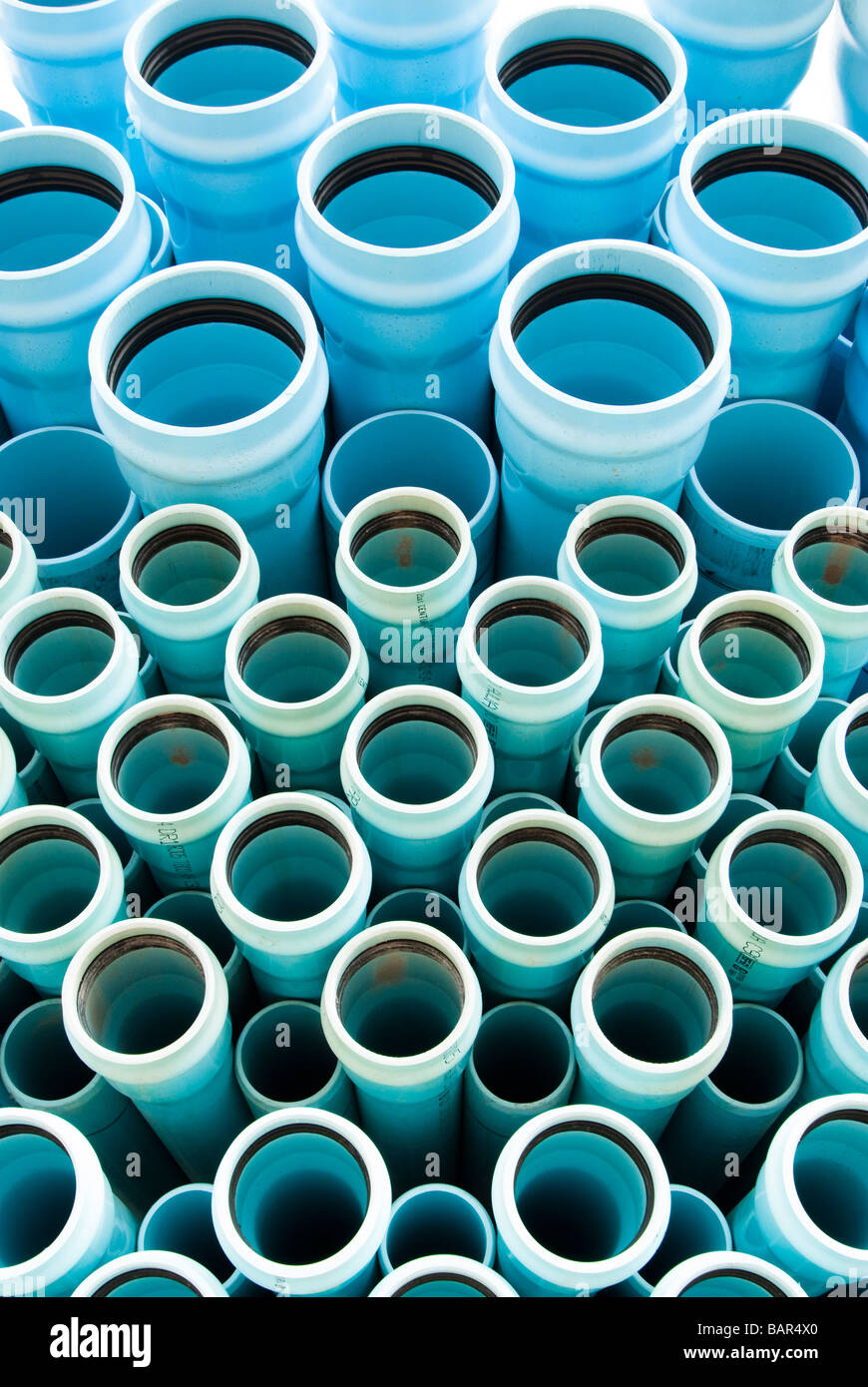 pvc water and sewer pipe being transported to a construction site Stock ...