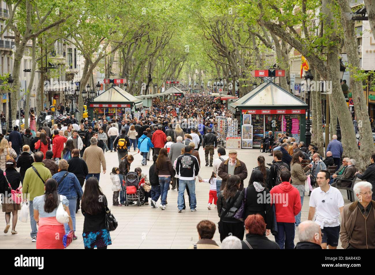 Mass tourism la rambla hi-res stock photography and images - Alamy