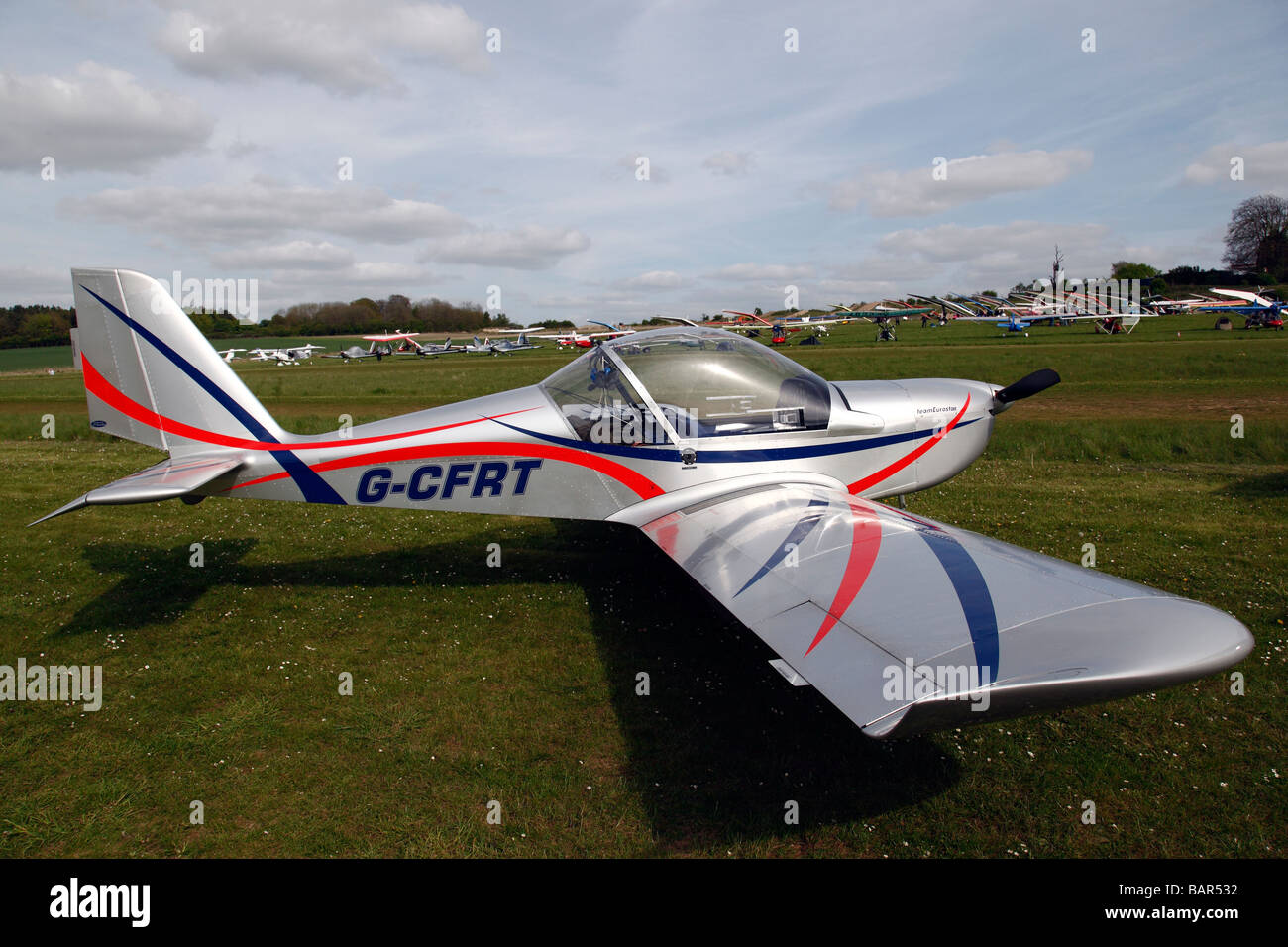 A Eurostar microlight aircraft at Popham airfield in Hampshire in ...