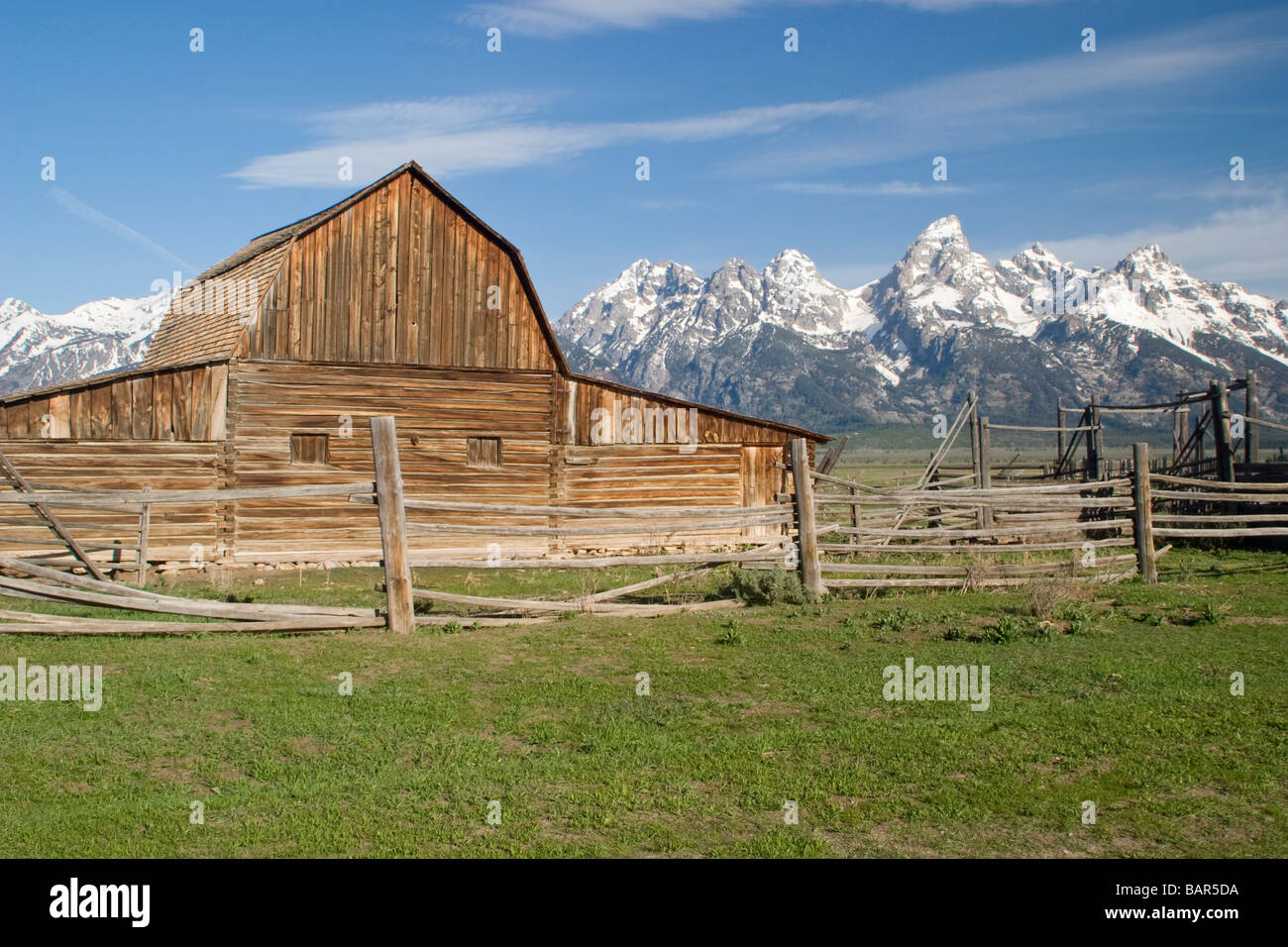 Historic barns of Mormon Row in the Grand Teton National Park Wyoming ...