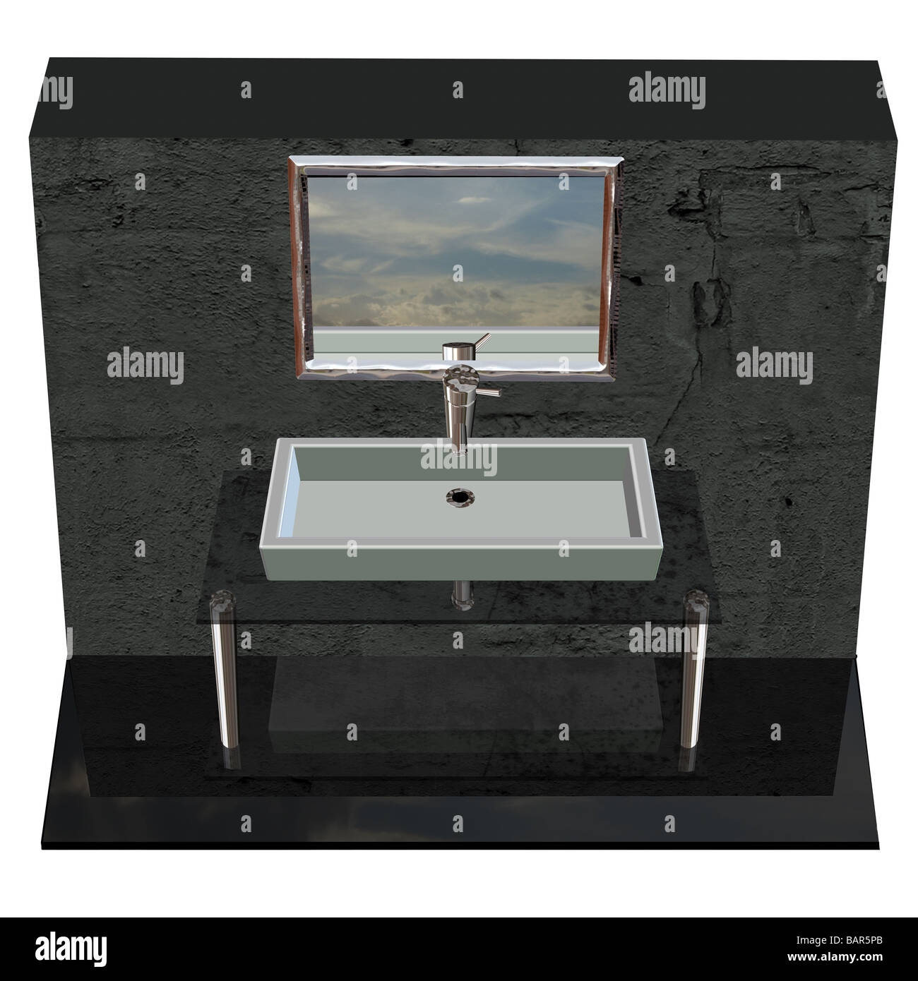 Simple bathroom interior glass Cut Out Stock Images & Pictures - Alamy