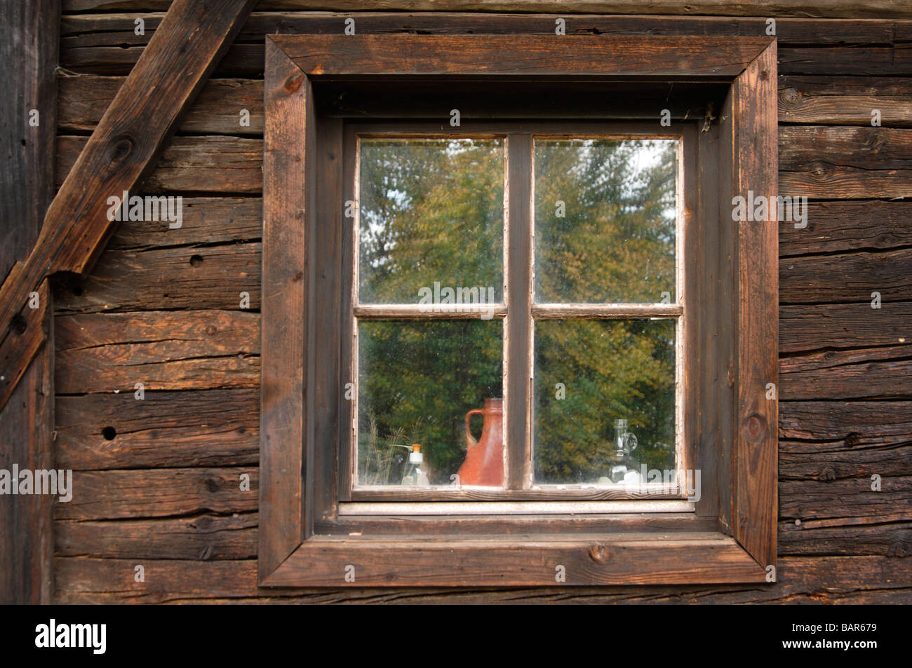 Farmhouse, window, close-up Stock Photo - Alamy