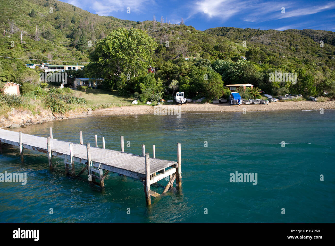 Endeavour Inlet Marlborough Sound South Island New Zealand Stock Photo ...