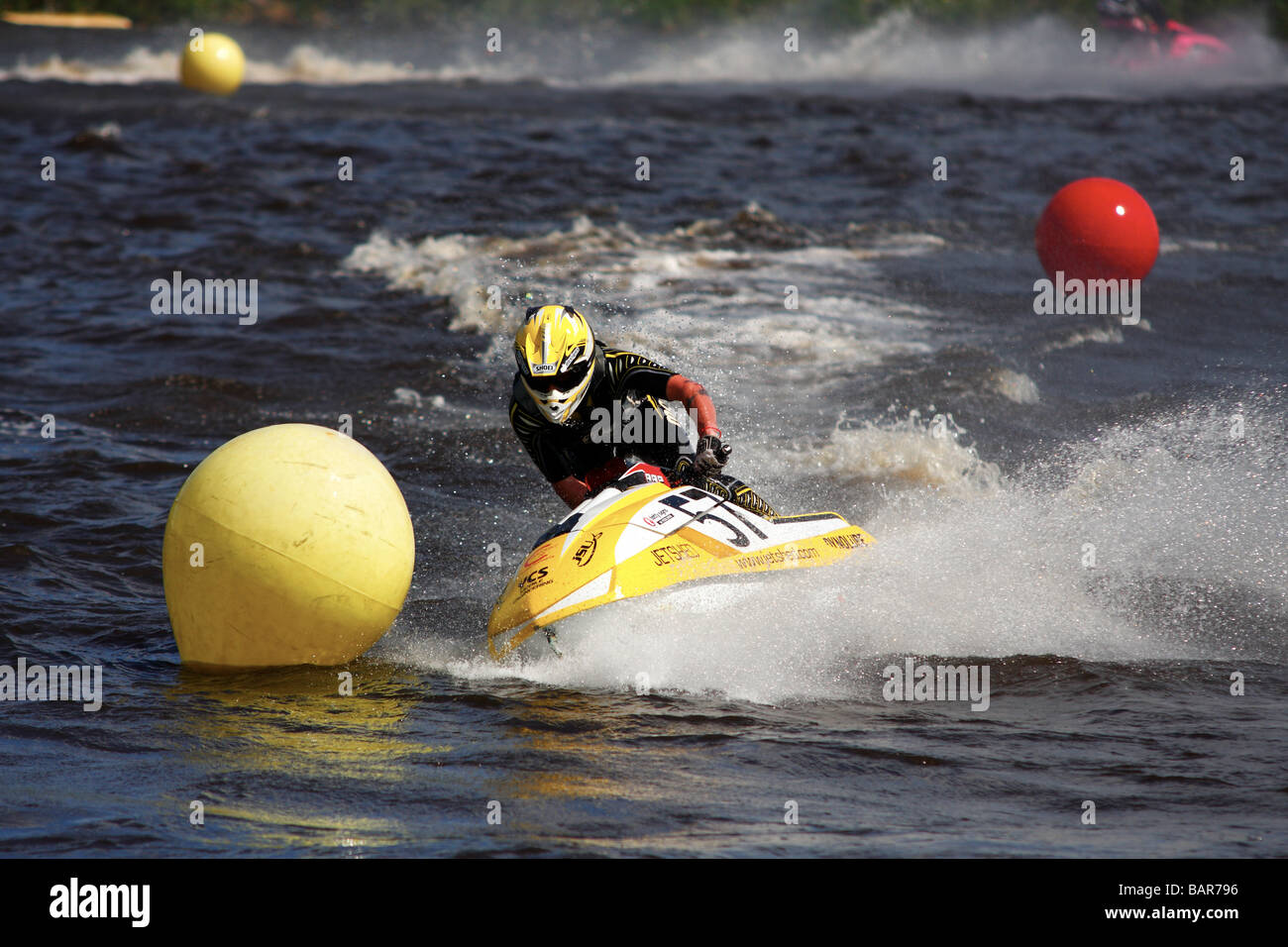 Jetski racer taking part in Jet ski racing at Tees Barrage in Stockton ...